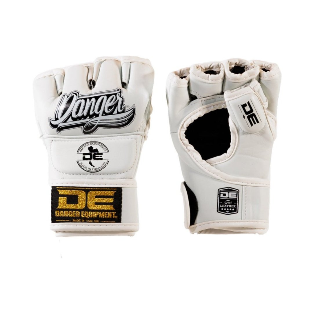 Danger Competition MMA gloves - semi-leather - White – Kickboxing-shop.nl